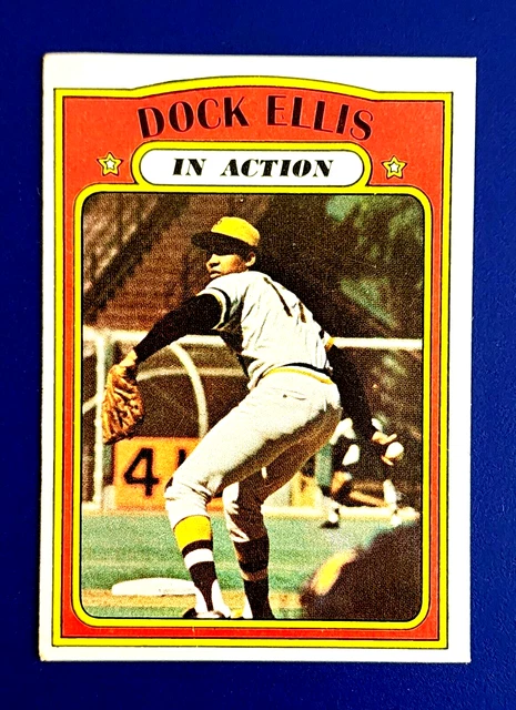 1972 TOPPS #180 Dock Ellis en action PITCHING ON ACID LSD IA EX ...