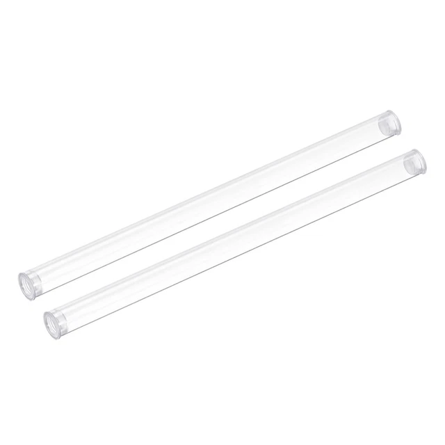 CLEAR RIGID TUBE Round Plastic Tubing with End Caps, 10mmx11mm/0.4"x0 ...