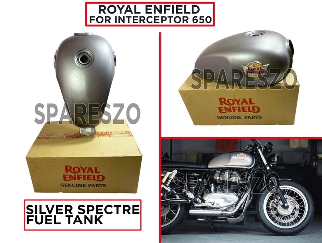 ROYAL ENFIELD INTERCEPTOR 650cc '' SILVER SPECTRE FUEL TANK ...