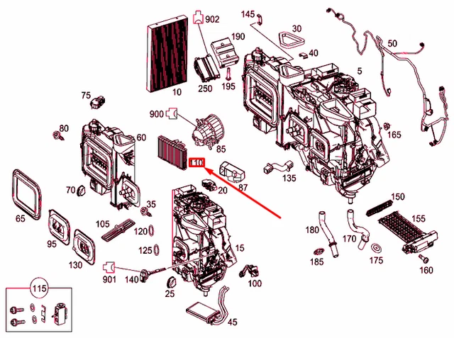 OEM MERCEDES-BENZ VITO W447 Ein / C Verdunster Core A0008304801 ...