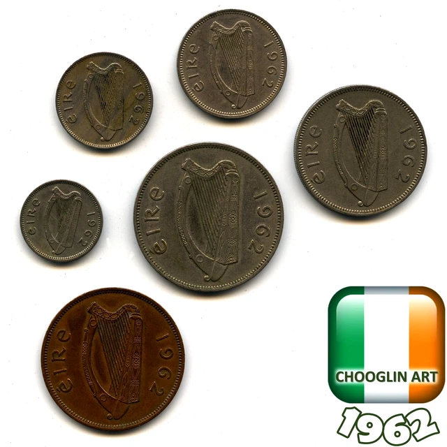COLLECTION OF IRISH 1962 coins, 64 Years Old! £16.95 - PicClick UK