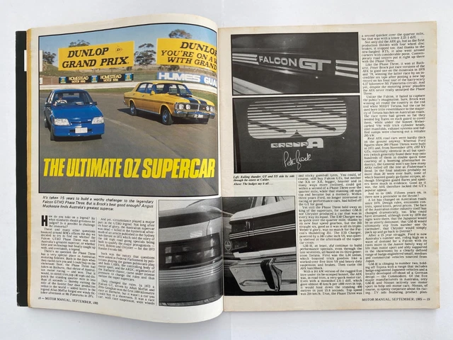 SEP 85 BROCK Commodore SS XY Falcon GT Jaguar XJ40 Subaru Vortex Rover ...