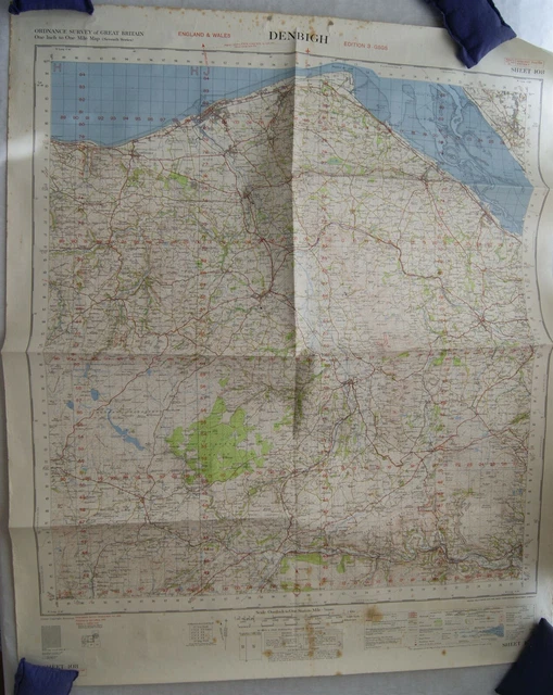 1955 OS MAP Denbigh Sheet 108, War Office General Staff No. 4620 £3.50 ...