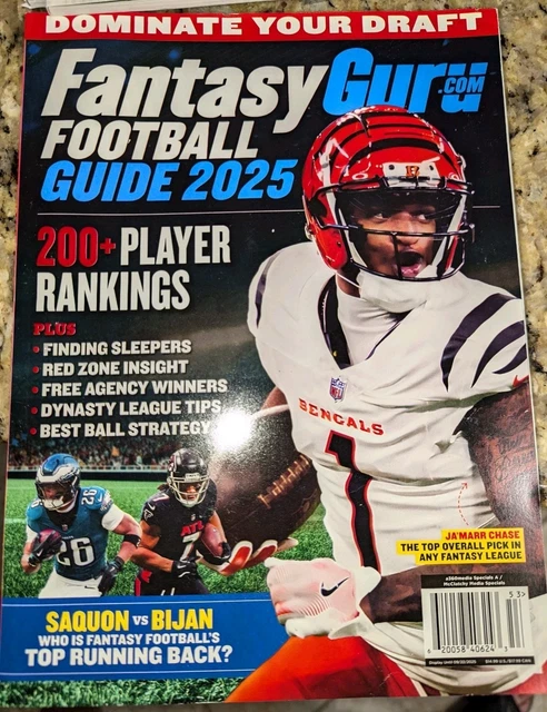 FANTASY FOOTBALL MAGAZINE 2025 Guru ESPN Athlon Sports LOT Draft Picks ...