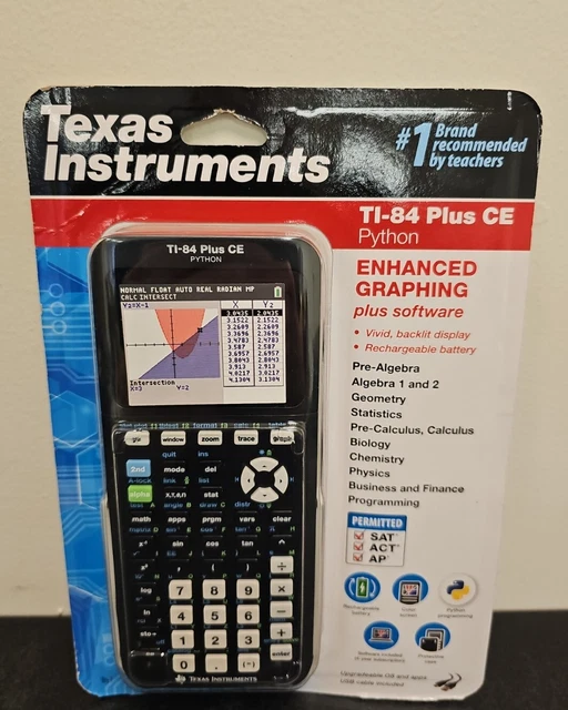 TEXAS INSTRUMENTS TI-84 Plus CE Python Graphing Calculator - Black New ...