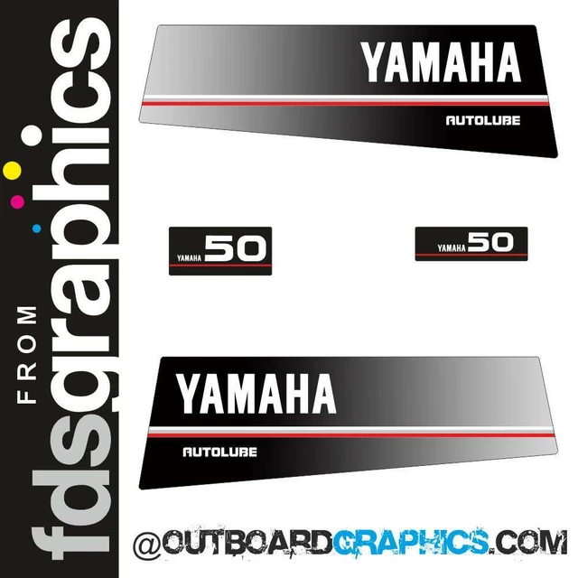 YAMAHA 50HP AUTOLUBE outboard engine decals/sticker kit £33.99 ...