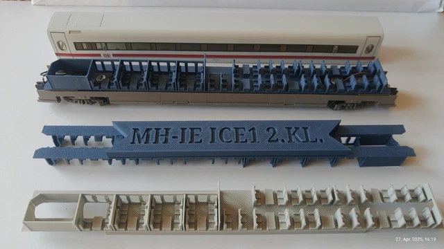 3D DRUCK INNENEINRICHTUNG f. ICE 1 TILLIG 2. Klasse TT Modellbahn EUR ...