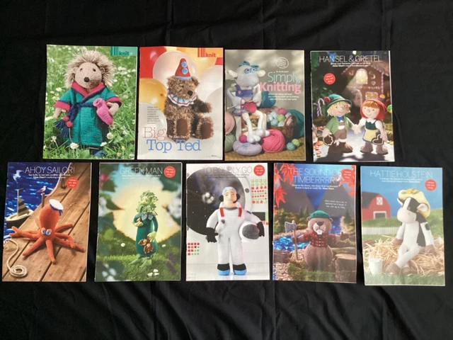 ALAN DART MAGAZINE Knitting Patterns x 9 hedgehog green man ahoy sailor ...