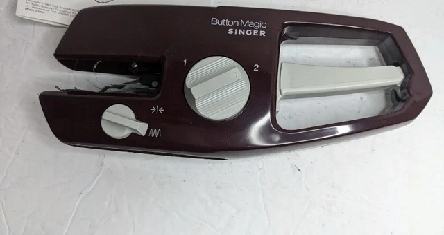 VINTAGE SINGER BUTTON Magic Manual Sewing Machine Portable Hand Held w ...