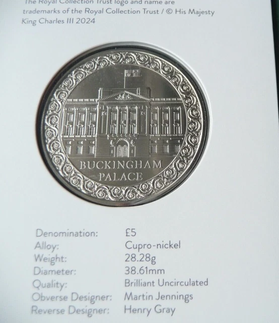 2024 ROYAL MINT Buckingham Palace £5 Five Pounds BU Coin Brilliant ...