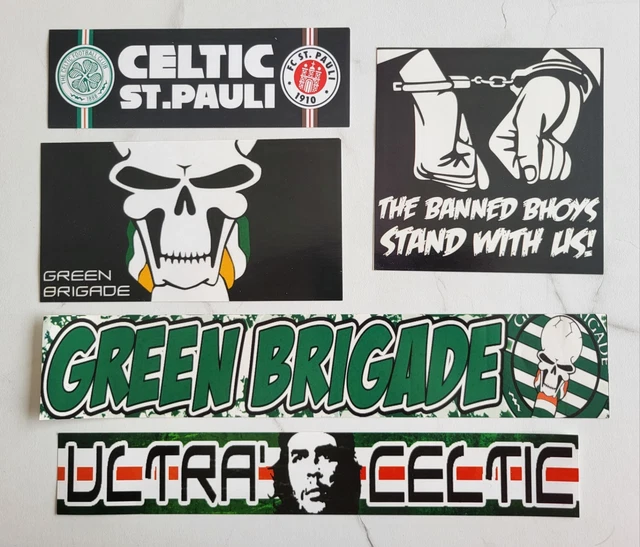 AUTOCOLLANTS GREEN BRIGADE stickers Ultras Celtic Glasgow antifa USP ...