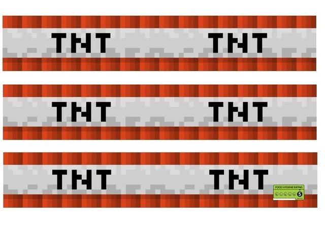 MINECRAFT TNT CAKE Ribbon Wrap. A4 Premium Edible Icing Sheet £6.85 ...