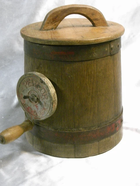 OUTIL METIER BARATTE A Beurre Perlor Bois Machine Mécanique A Main Art ...