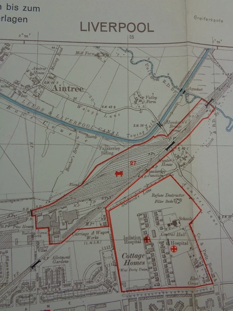 WW2 &RESTRICTED& GERMAN TARGET MAP of "LIVERPOOL" (AINTREE, LONG MOOR ...