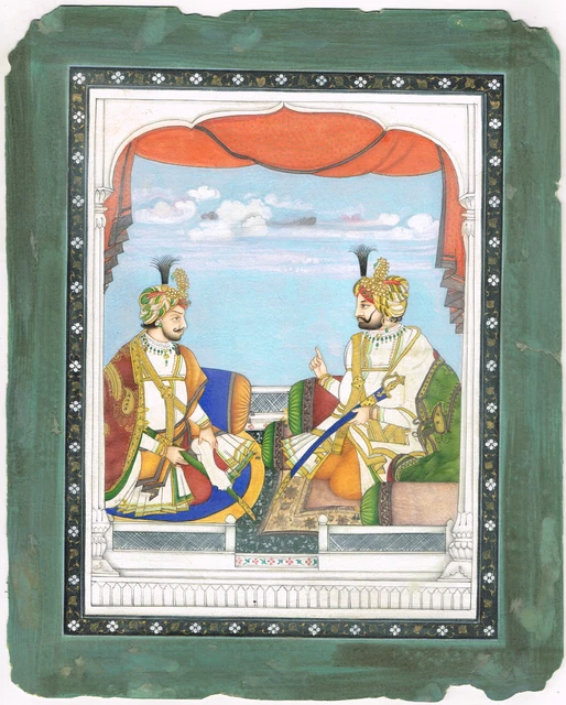 SIKH ART PEINTURE De Maharaja Gulab Singh & Raja Ranbir Singh ...