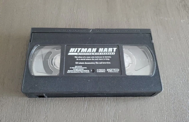 VHS HITMAN HART Wrestling with Shadows with Booklet WWF Bret Hart Vince ...
