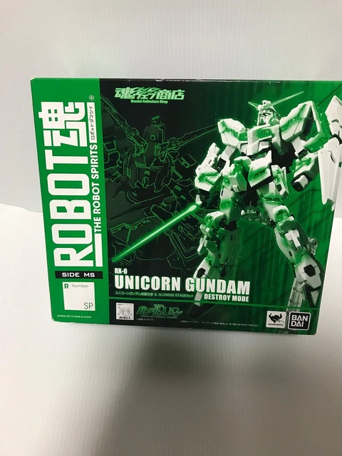 ROBOT SPIRITS UNICORN Gundam Awakening Version & GLOWING STAGE Set ...