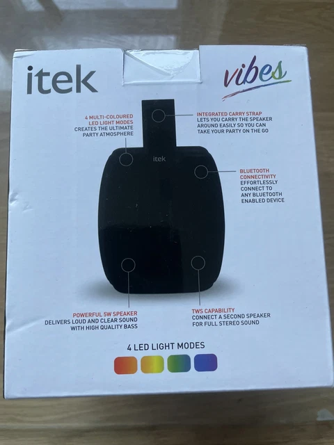 ITEK BT SPEAKER, LED Lights, Wireless, 5W £15.05 - PicClick UK