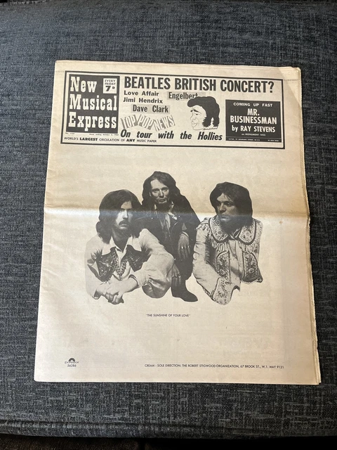 NME MAGAZINE 5 Oct 1968 Cream Cover Ad Noel Redding see Contents £14.99 ...