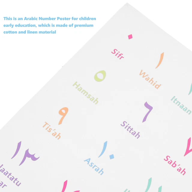 ARABIC NUMBER POSTER Educational Posters Kids Learning Wall Charts ...