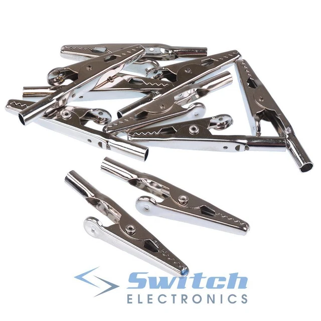 10 X ALLIGATOR Crocodile Test Clip Connectors Electrical Test Leads 10A ...