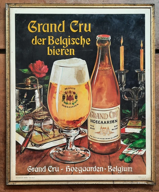Ancienne Plaque Tole Glacoide Hoegaarden Bière Belge Bar Café Pub