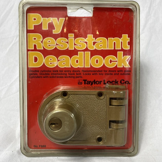 NEW DEADLOCK DEADBOLT Double Cylinder Vintage Taylor Lock Co Pry ...