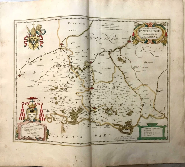 C1645 BLAEU, ANTIQUE map, hand colored antique map, Archbishopric ...