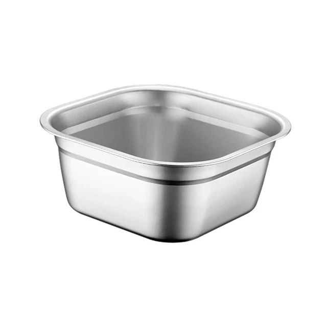 STAINLESS STEEL SQUARE Basin Washing Sieve Container Kitchen Gadget ...