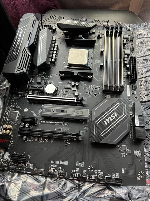 MSI B350 GAMING PRO CARBON motherboard AM4 DDR4 with Ryzen 3 processor ...