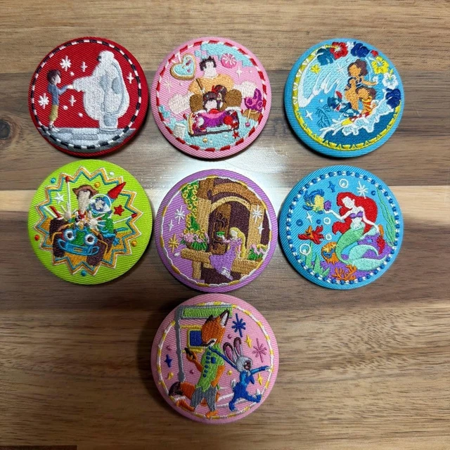 DISNEY STITCH TOY Story Zootopia BaMax Enamel Badge Patch Set 7 Used ...