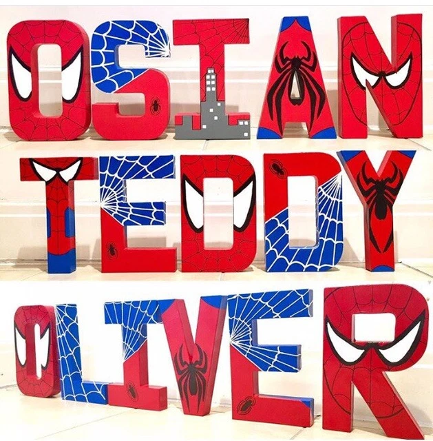 SPIDERMAN LETTERS NAMES. Childrens Marvel Superhero Avengers Spider-Man ...