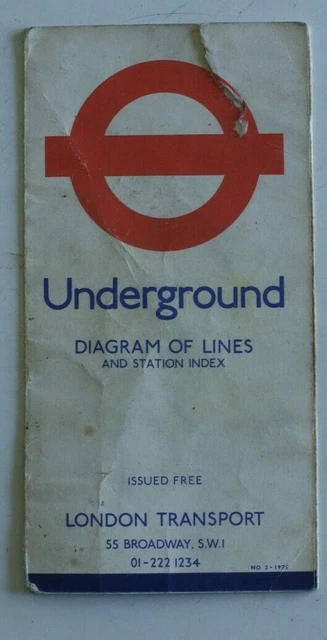 LONDON UNDERGROUND TUBE Map no.2 1975 £0.99 - PicClick UK