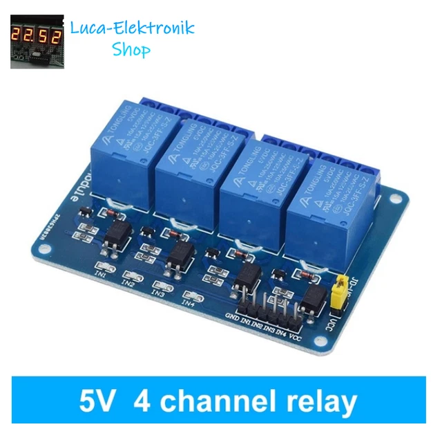 4 CHANNEL RELAY 5V/230V Optocoupler Module Channel Relay for Arduino ...