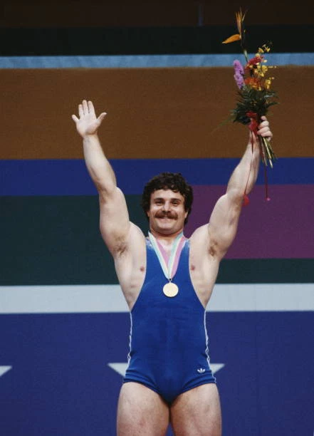 OLYMPICS PETRE BECHERU Of Bulgaria Celebrates Weightlifting Old Sports ...