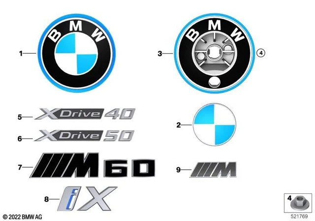 BMW GENUINE LETTERING M60 Bronze Badge Logo Emblem Exterior Fits I20 ...