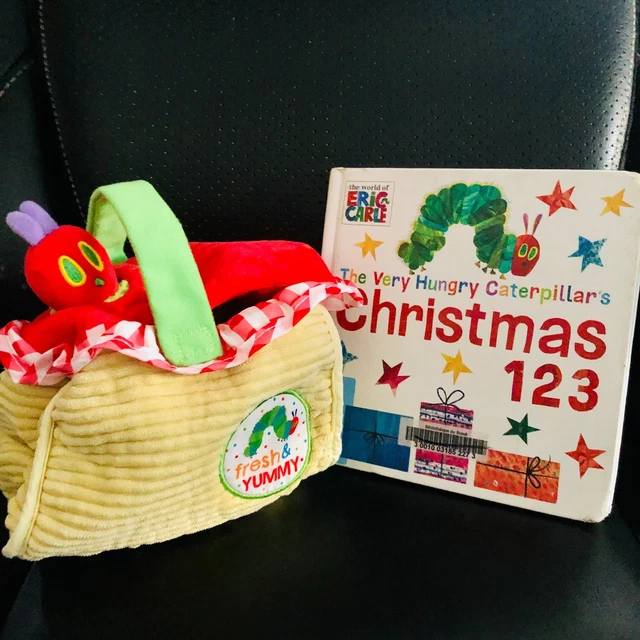THE VERY HUNGRY Caterpillar Eric Carle Plush Picnic Basket + Christmas ...