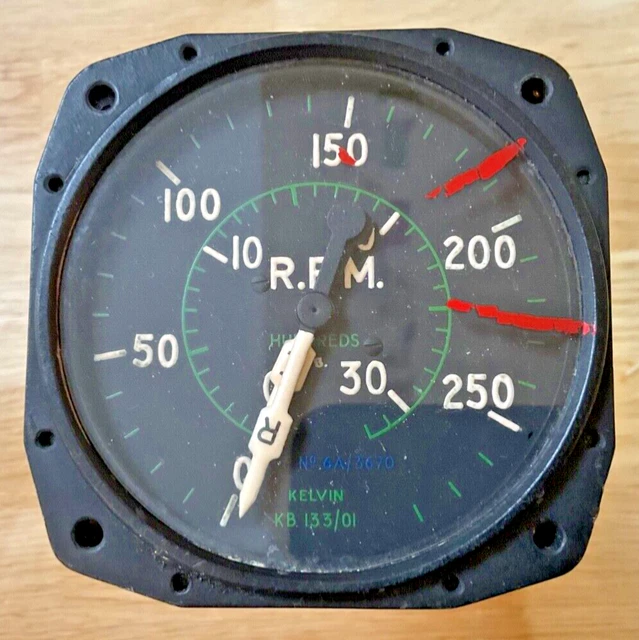VINTAGE ARMY RAF Helicopter Dual Tachometer Rpm Indicator - 6A/3670 £31 ...
