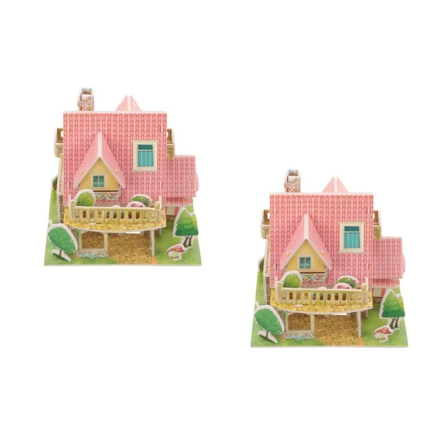 2 SETS 3D Puzzle House DIY Cabin Model Assembly Plaything Display £8.89 ...
