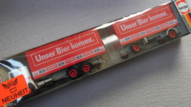 HERPA 818428 WERB "Astra Bungier Unser Bier kommt" MAN F80 Koff-HZ OVP ...