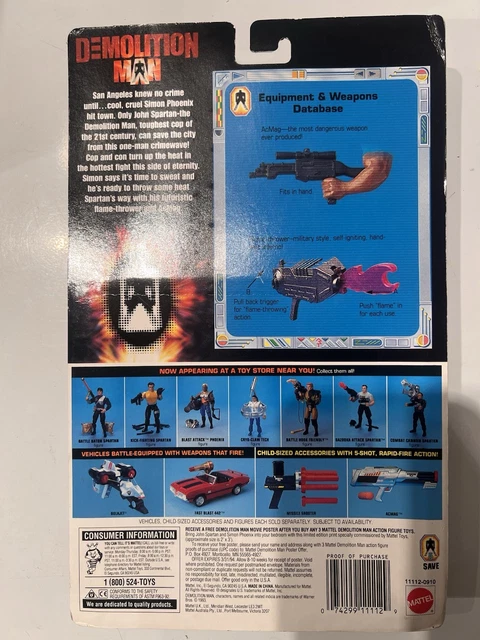 MATTEL DEMOLITION MAN Flame Throwing Phoenix Action Figure Vintage 1993 ...