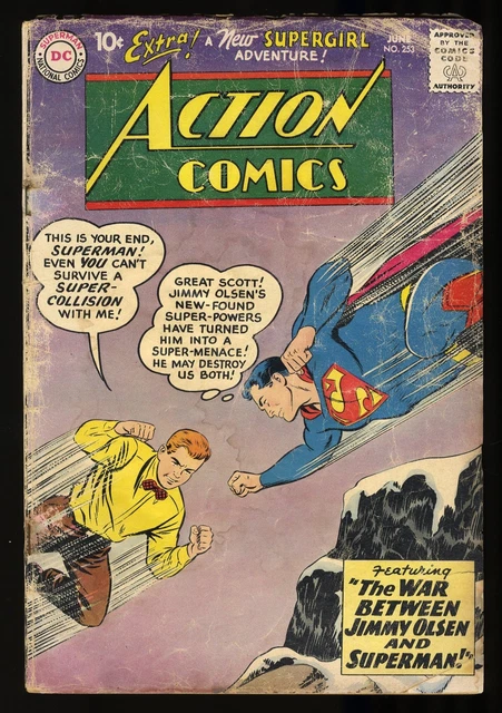 ACTION COMICS #253 Fair 1.0 2ème apparition Supergirl ! DC Comics 1959 ...