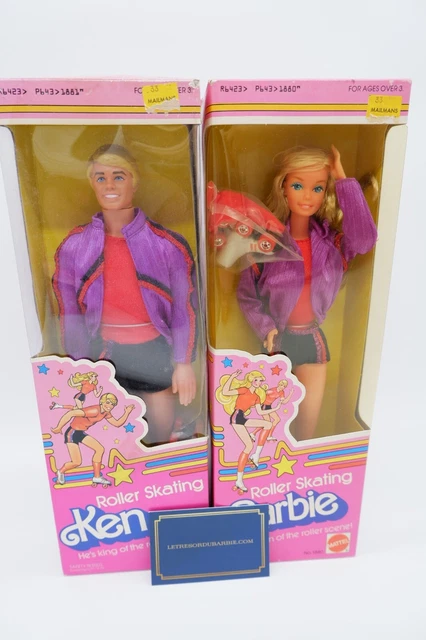 BARBIE 1980, Barbie et Ken Roller Skating Fabriqué en Taiwan ( NRFB ...