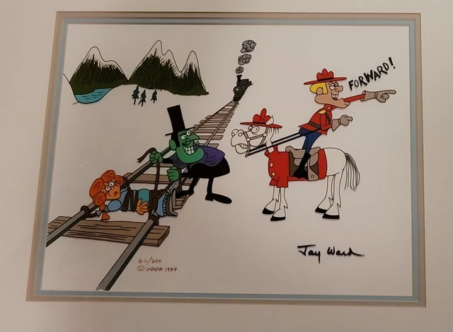 JAY WARD SIGNED Animation Art Cel Nell On Tracks Rare Rocky ...