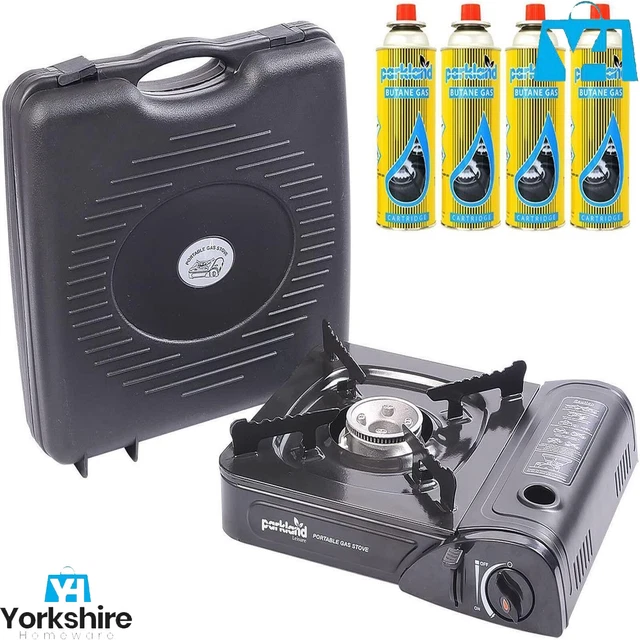 PORTABLE CAMPING GAS Cooker Single Burner Stove Butane Bbq Carry Bag ...
