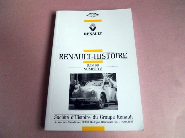 RENAULT HISTOIRE ET PATRIMOINE - n°8 brochure livre - édition 06/1996 ...