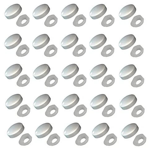 TERF® LOT DE 20 cache-vis en plastique blanc à clipser pour la plupart ...