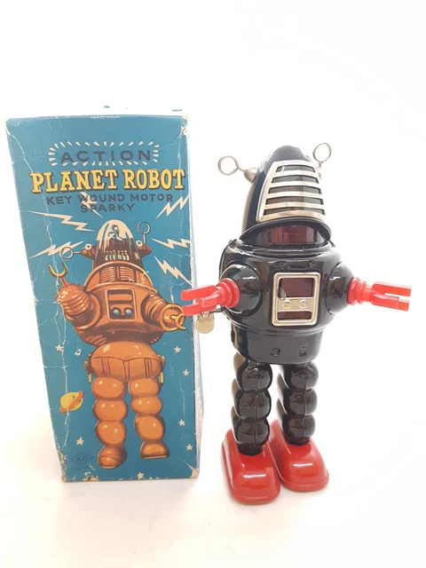 VINTAGE RARE TINPLATE KO Yoshiya Action Planet Robot Japan Toy Boxed Key Wound £495.00 - PicClick UK