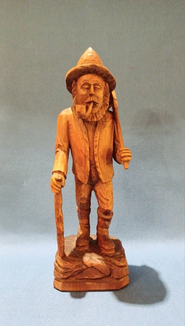 GROSSE HOLZFIGUR, HANDGESCHNITZT, sehr gut gearbeitet, ca.30 cm. Mann Axt EUR 39,99 - PicClick DE
