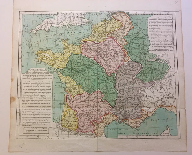 CARTE DE FRANCE Ancienne Originale 1770 P. Buache EUR 100,00 - PicClick FR